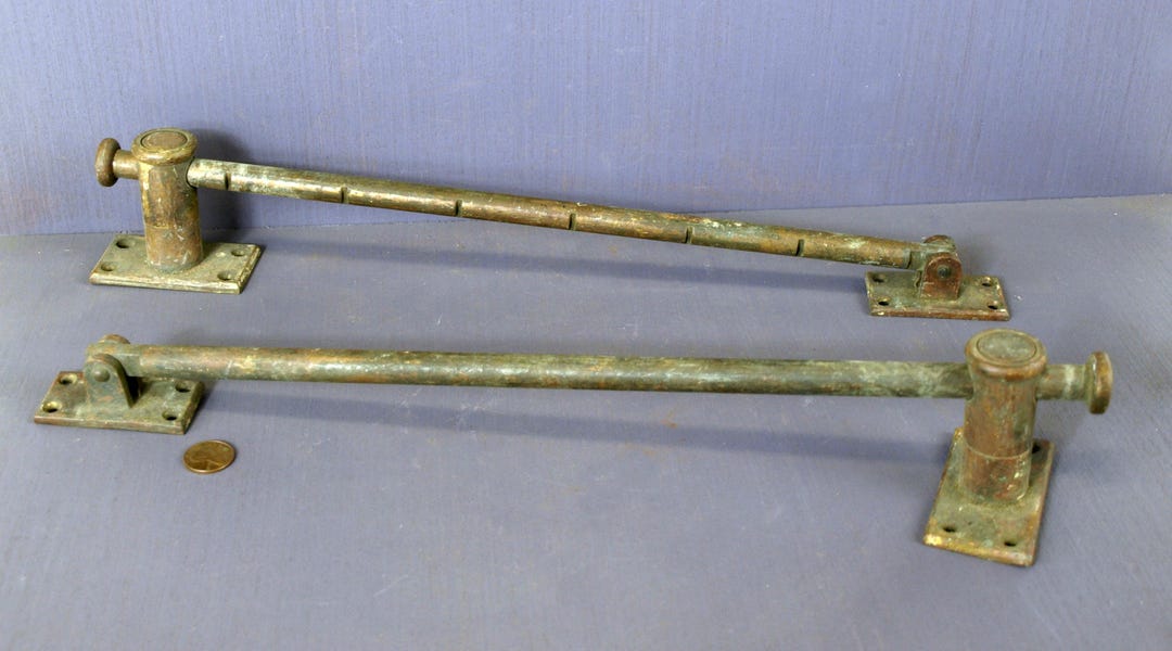 Antique 15" Brass Hinged Casement Window Openers / Stays, Set of 2 ...