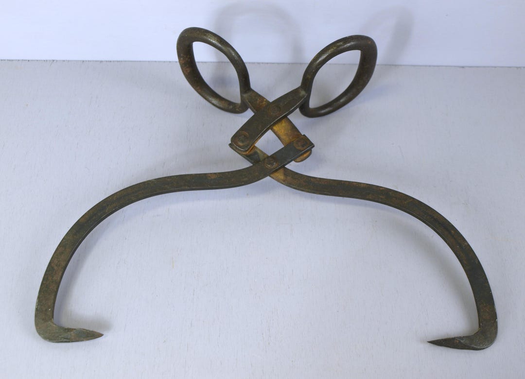 Antique Ice Block Tongs or Hay Bale / Log Clamp Primitive Rustic Farm ...