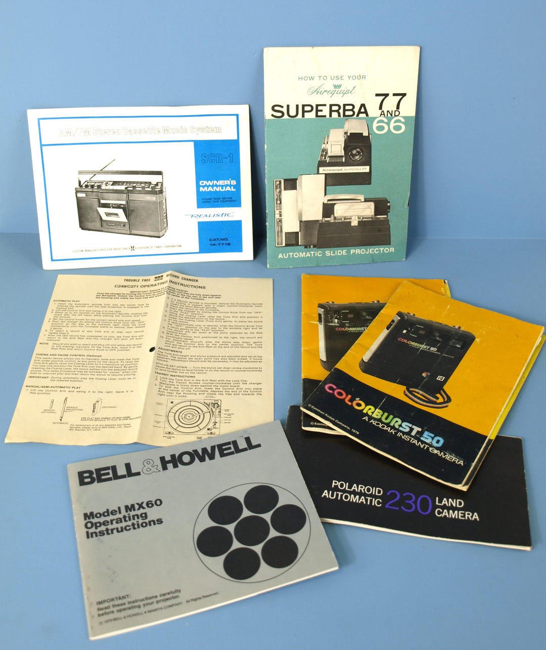 Vintage Owners Manuals Instructions- Kodak Colorburst 50 Polaroid 230 ...