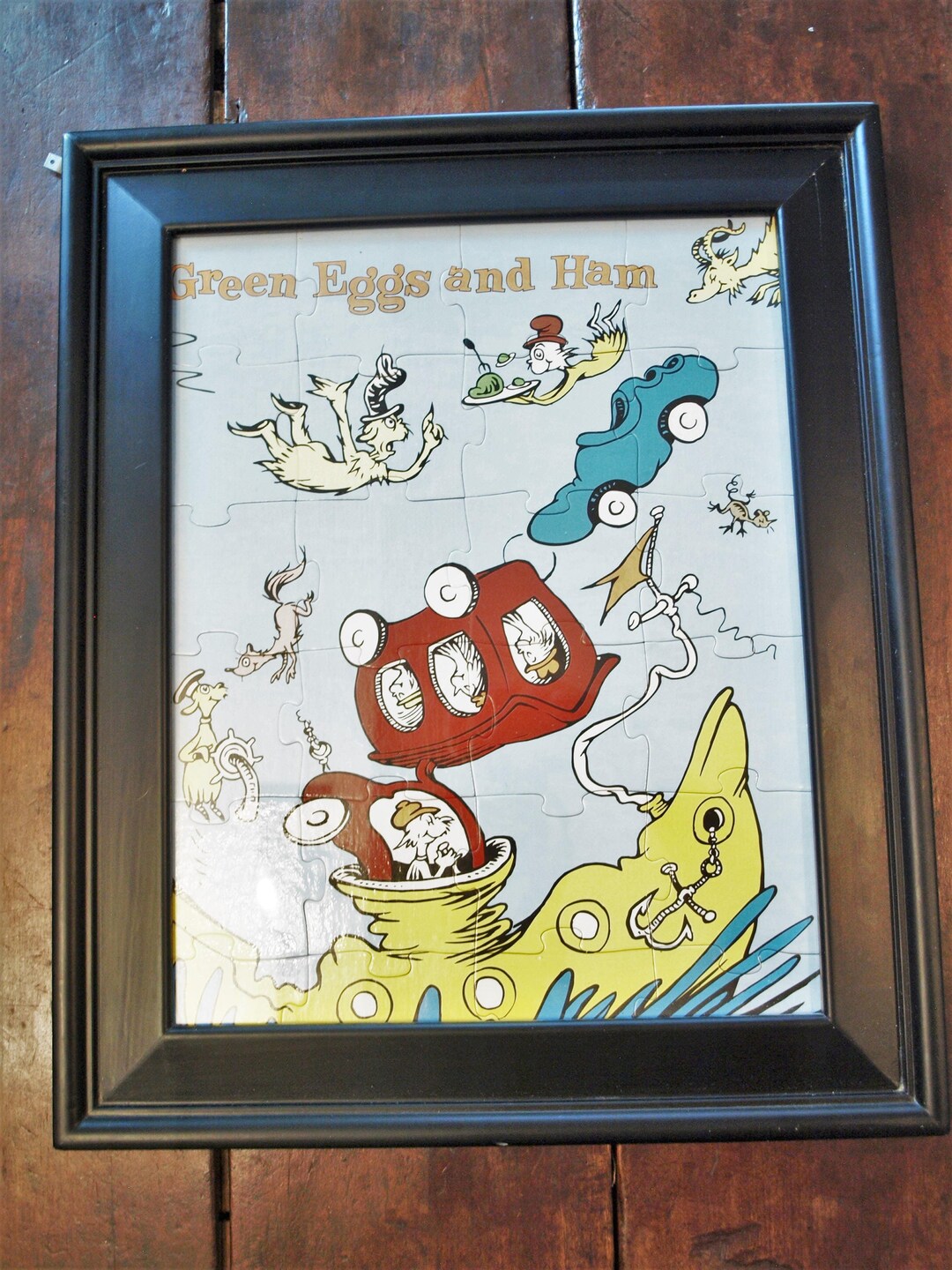 Dr. Seuss Green Eggs and Ham Framed Art Puzzle – 17.5” X 14.5” - Etsy