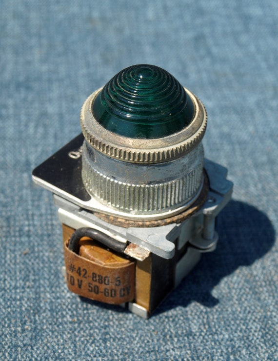 Vintage Large Panel Mount Indicator Light With Green Lens No. - Etsy
