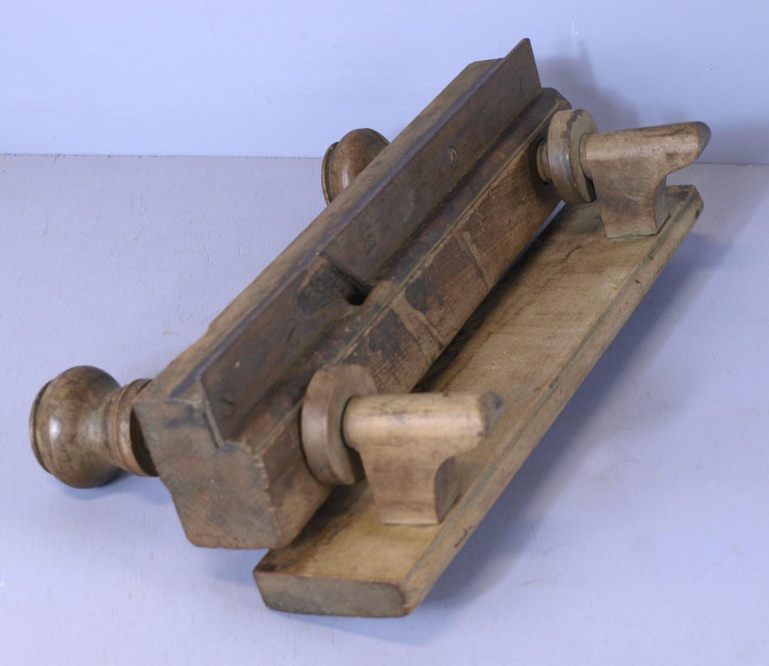 Antique Wood Hand Plough Shaping Plane With Adjustable Screw Arms ...