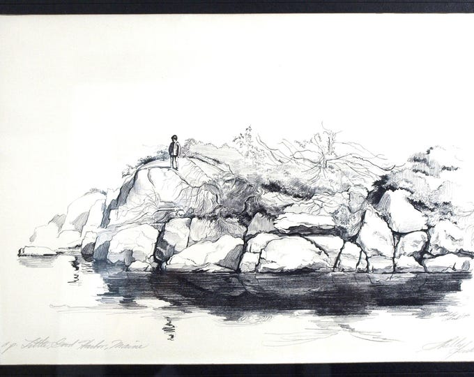 Shelly Fink Pencil Drawing Lithograph Print of Little Good Harbor ...