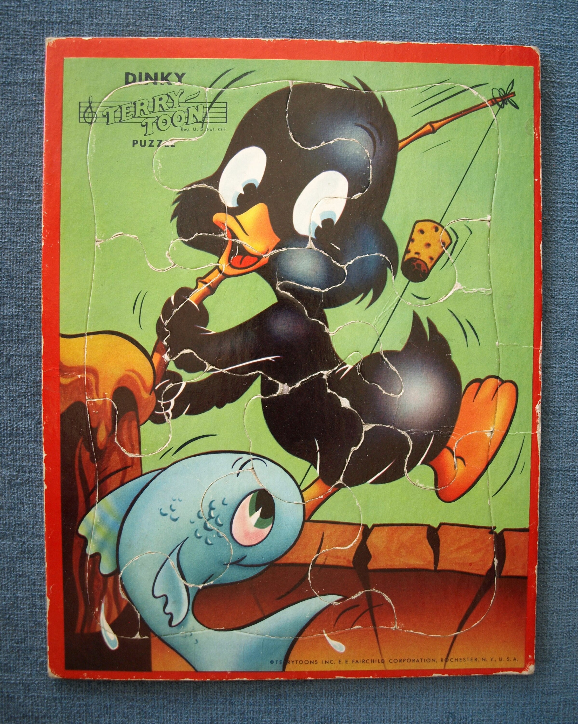 Vintage Dinky Duck Terry-toon Frame Tray Puzzle With Black Cartoon Duck ...
