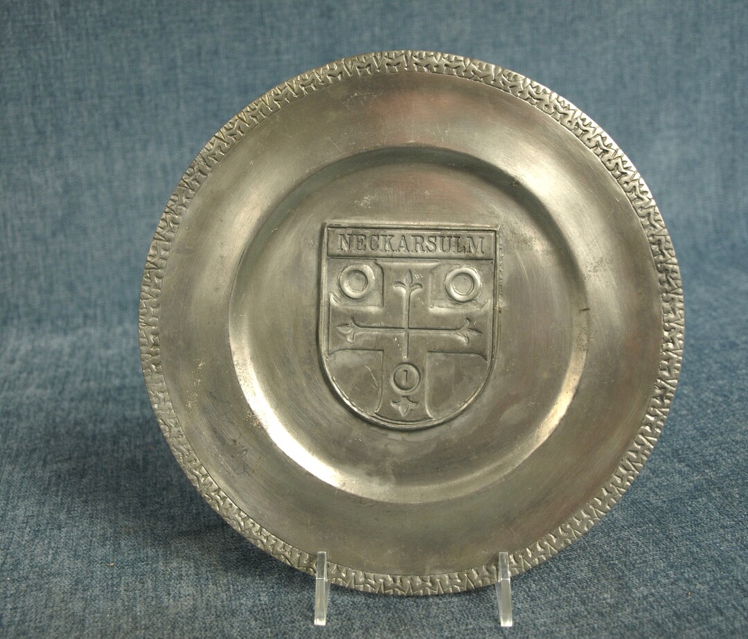 Etain Fin Fein Zinn Pewter Wall Plate Decor With Neckarsulm Germany ...