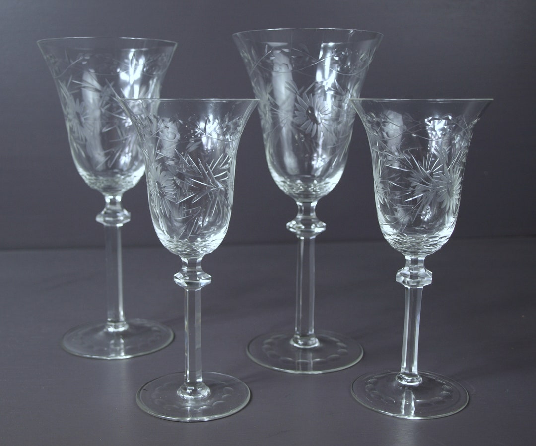 Vintage Imperial Glass Stemware, Circa 1940's Two Pair 4 Glasses of ...