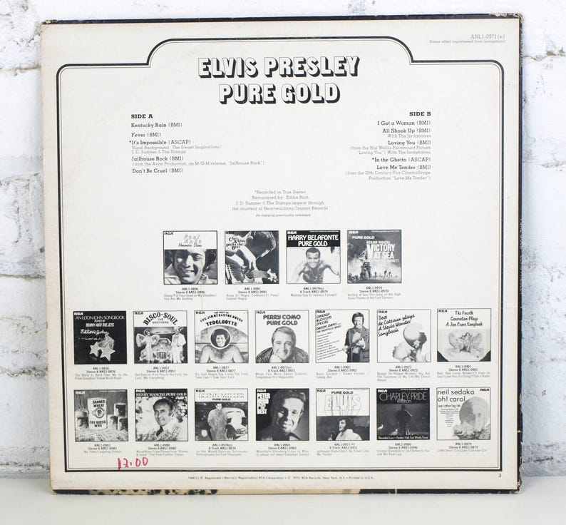 Vintage Vinyl Album Elvis Pure Gold Elvis Presley 1975 RCA Records - VG ...
