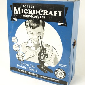 Vintage PORTER Microcraft Microscope Lab, Circa 1957 - Lab Master No ...