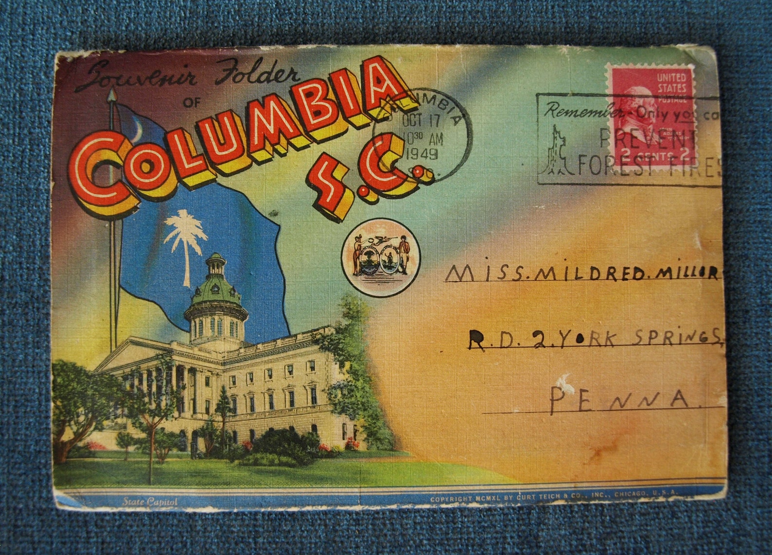 Vintage 1940 Souvenir Postcard Folder / Foldout of Columbia - Etsy