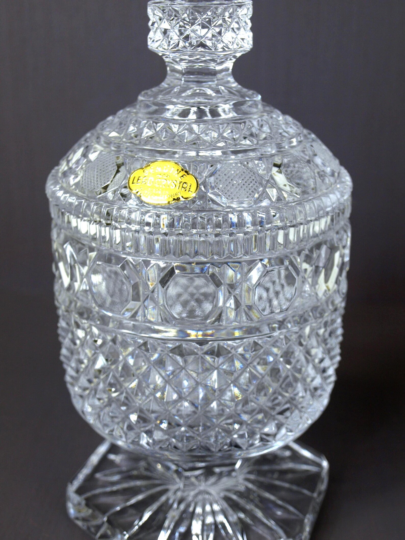 Mid Century Vintage Bohemian Lead Crystal Candy Dish W/ Lid - Made in ...