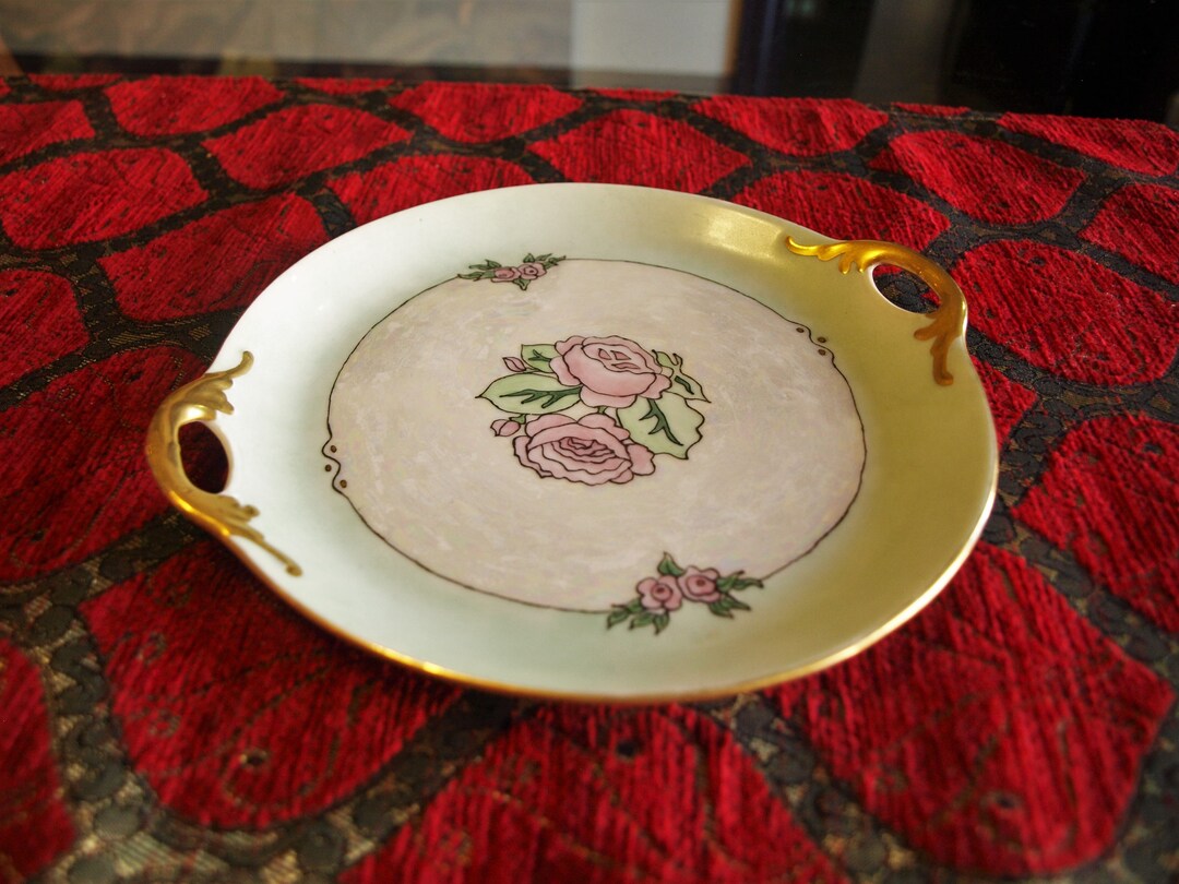 Vintage PK Unity Germany Double Handle Serving Dish – Green and Pearl ...