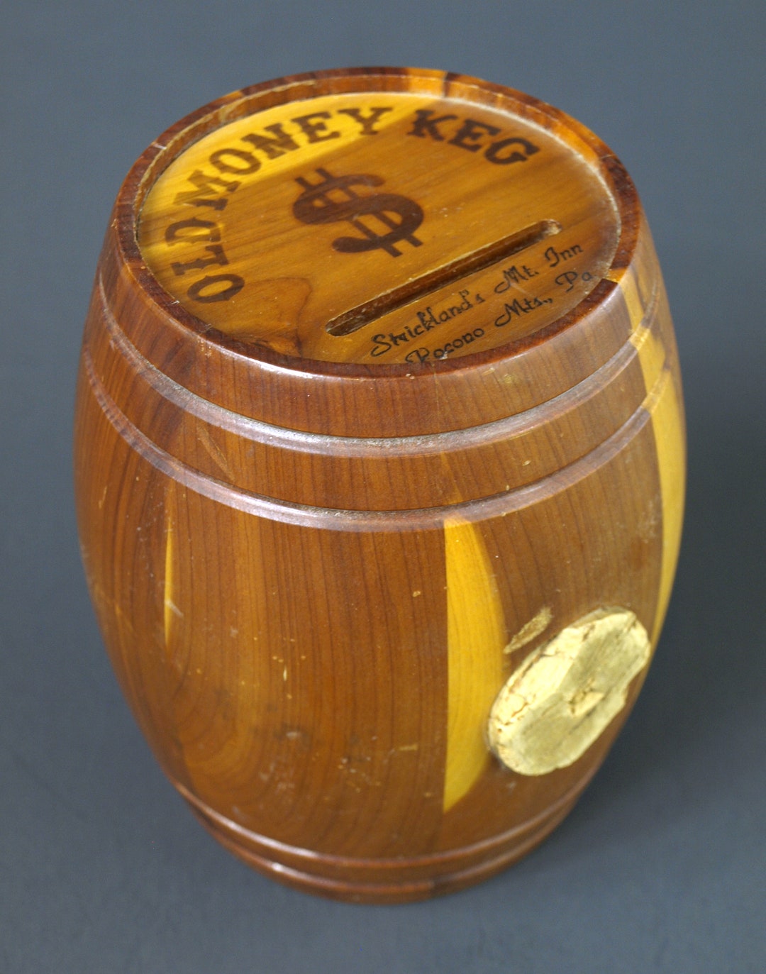 Vintage Cedar Wood Barrel Bank Ye Old Money Keg From Strickland's Mt ...
