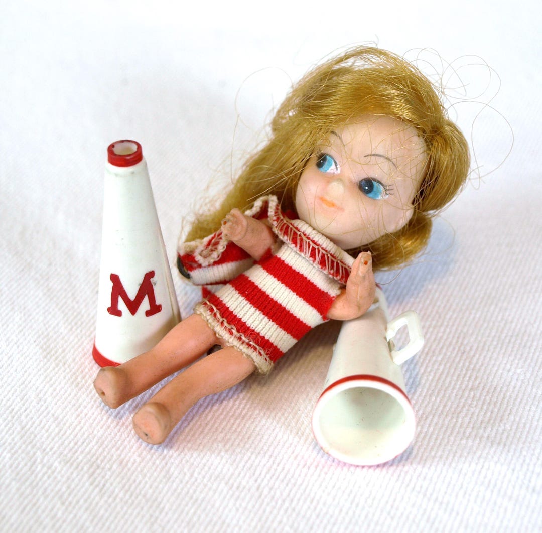 Vintage Rubber Bendy / Bendable Cheerleader Doll Action Figure W ...