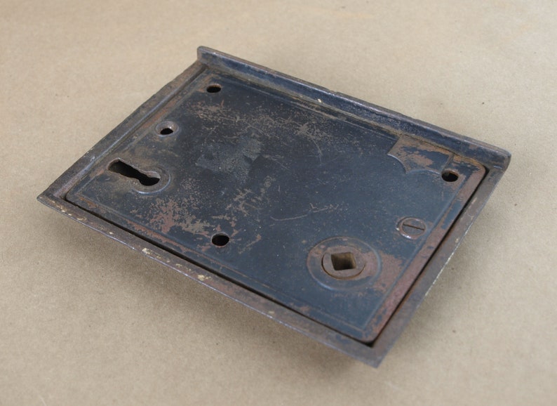 Large Antique Cast Iron Upright Vertical Rim Door Lock Set - Etsy