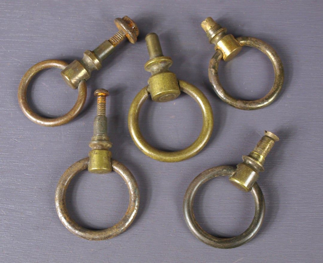 Antique Ring Pulls - Various Sizes - Some All Brass & Some Brass W ...