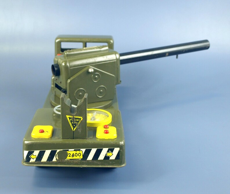 Vintage Nylint Toys Electronic Cannon N2400 Tin Litho Battery Operated ...