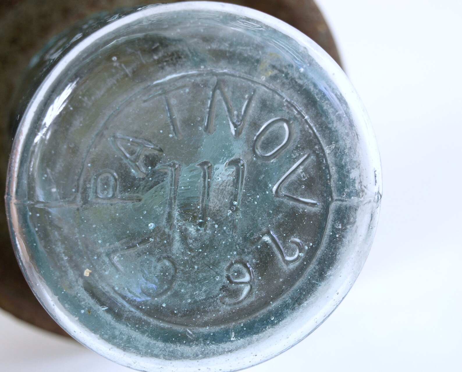Antique Hero Maltese Cross Glass Works Aqua Mason Jar With Metal ...
