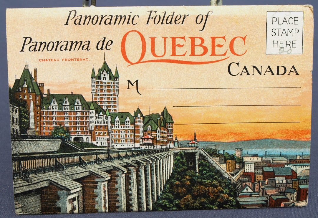 Panoramic Folder of Panorama De Quebec Canada Souvenir Foldout Postcard ...