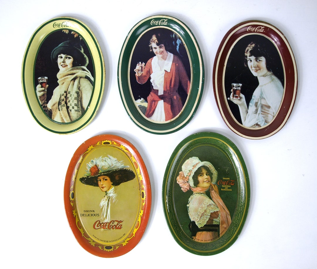 Vintage Small Coca-cola Trays, Set of 5 Circa 1990 Tip Trays Feat. Coca ...