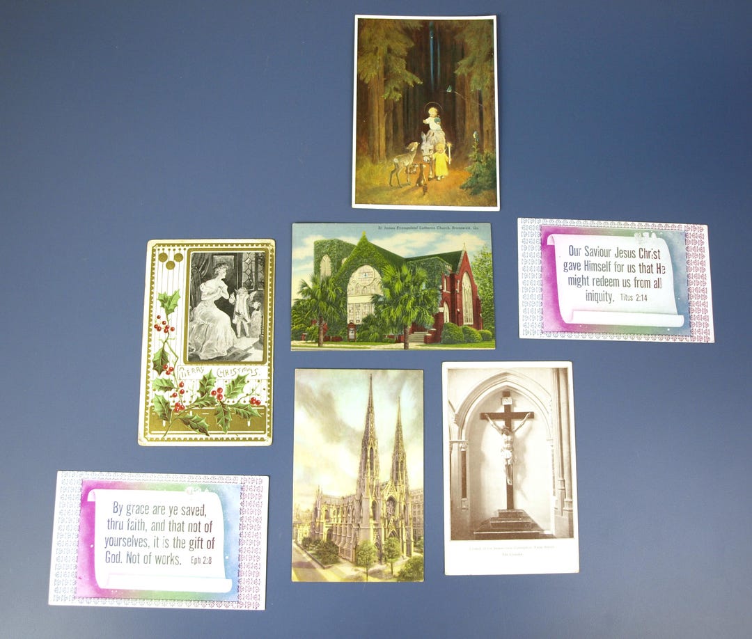 Antique / Vintage Religious Postcards - Victorian Christmas Card ...