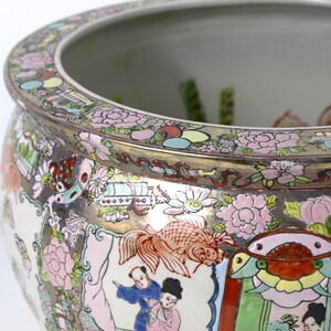 Vintage Chinese Famille Rose Mandarin Porcelain Fish Bowl / Jardinière ...