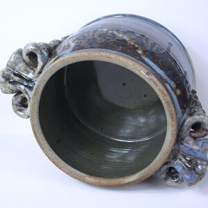 Large Handmade Art Pottery Chowder Pot W/ Lid, Octopus Themed - Signed ...