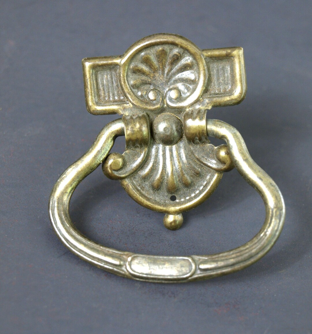 Antique Victorian Pressed Brass Scallop / Shell Design Drawer Pull ...