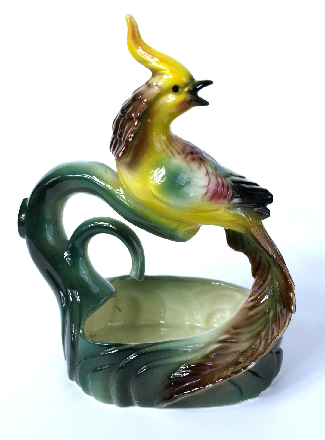 Vintage Mid Century California Pottery Exotic Figural Bird Ceramic ...