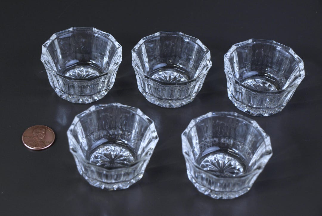 Antique / Vintage Westmoreland Inspired Paneled Clear Glass Salt ...