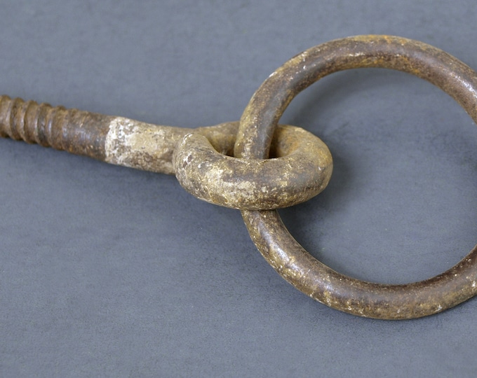 Antique Cast Iron Ring W/ Eye Bolt, Circa 1800's Tether Ring 2 3/8 Iron ...