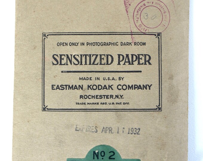 Vintage Eastman Kodak Company Sensitized Paper No. 2 - Darkroom ...