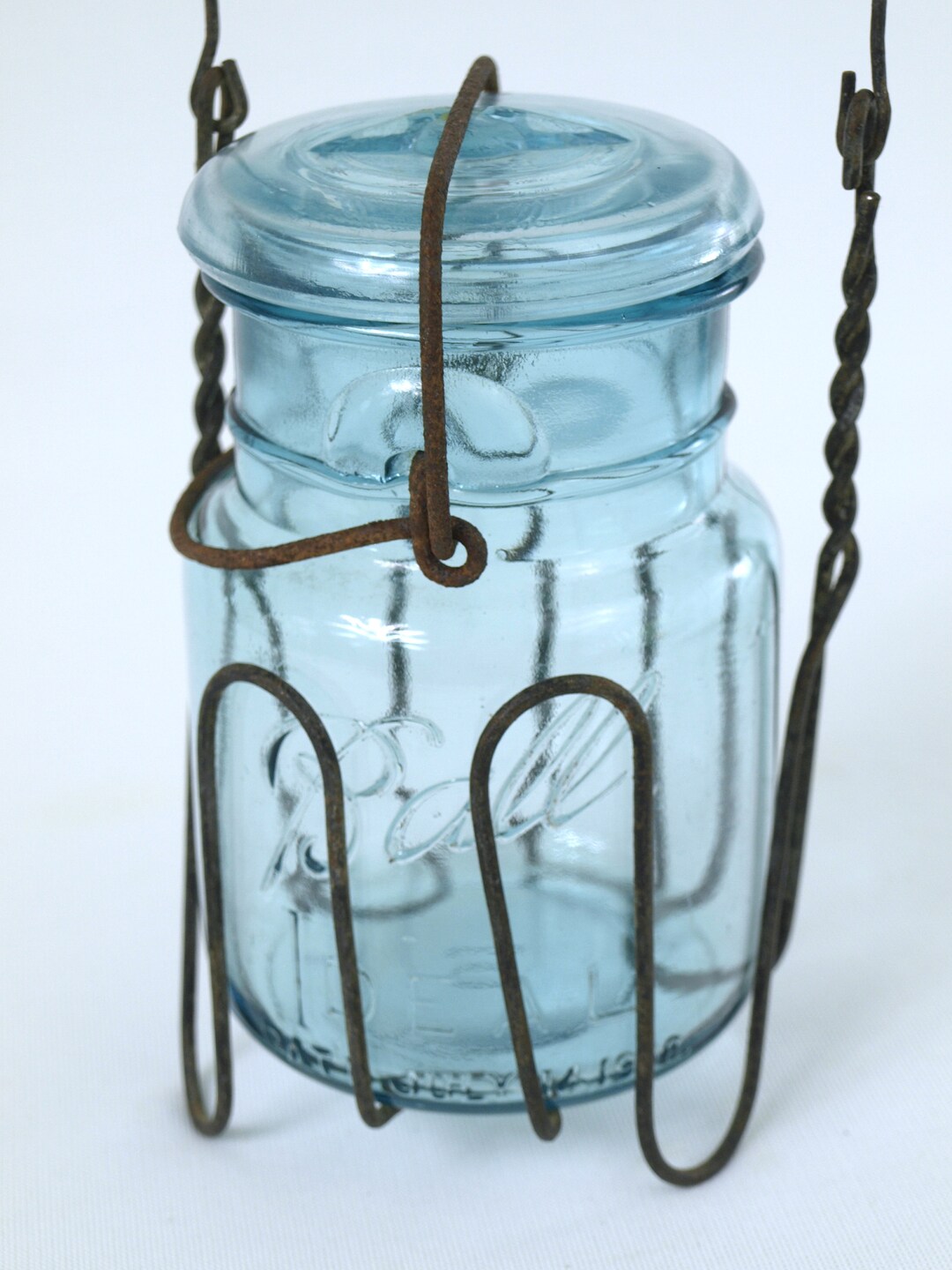 Vintage Wire Bail Ball Ideal Mason Canning Jar - (1923 - 1933) Aqua ...