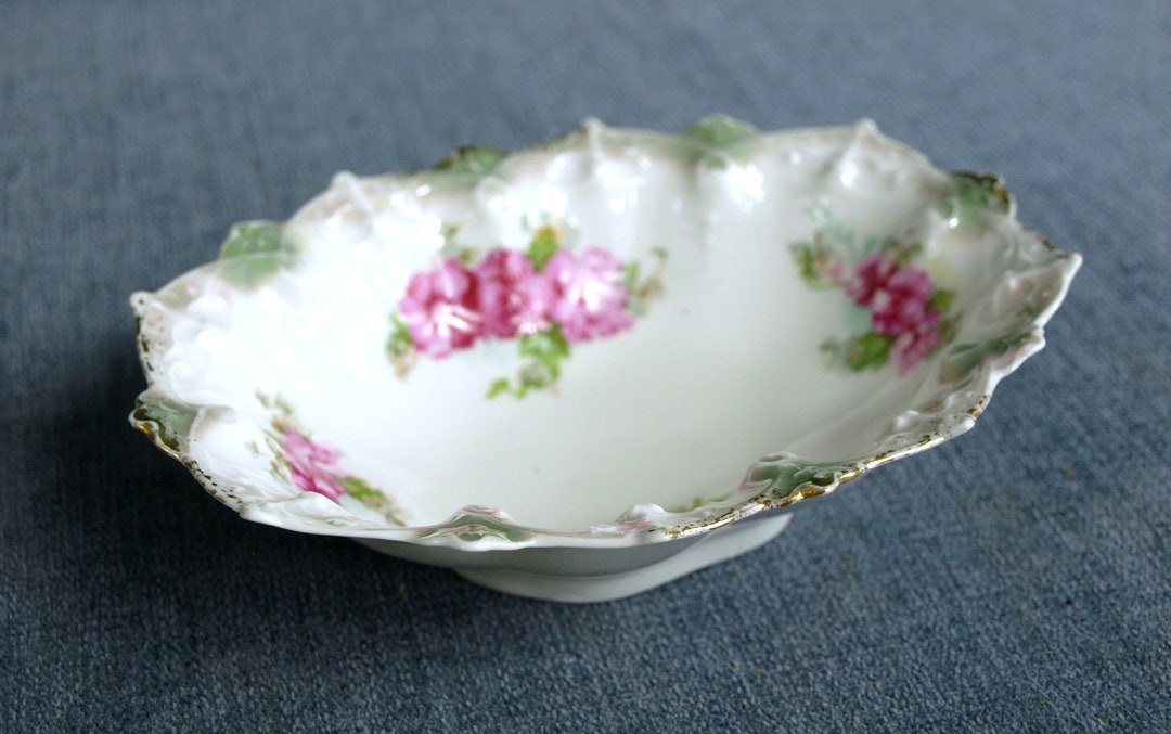 Antique MZ Austria Wheelock Floral Pattern Porcelain Trinket / Candy ...