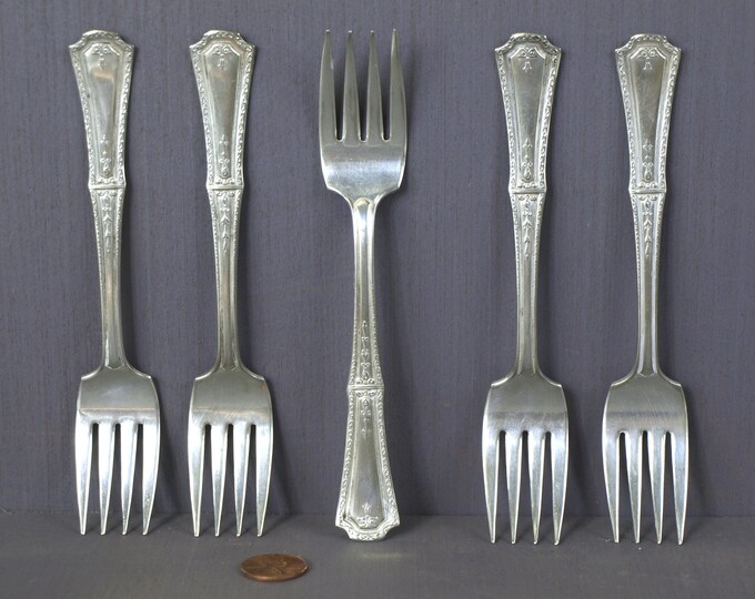 Antique Salad Forks With Scroll Edge by Veribest Silver Plate E.P.N.S ...