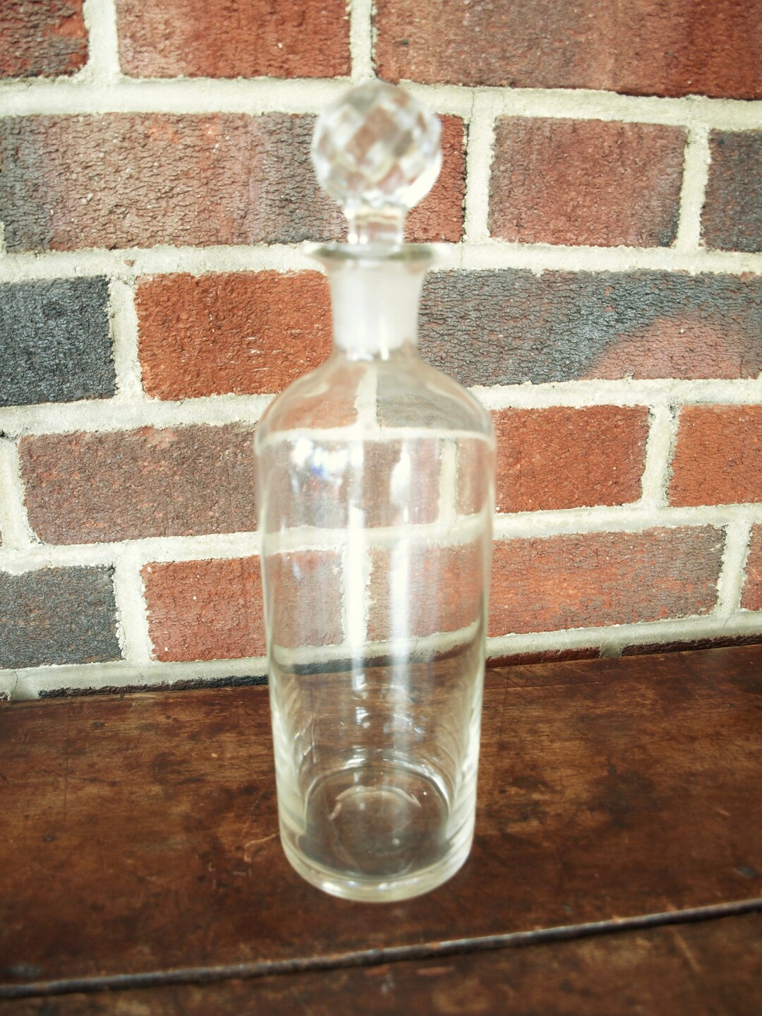 Antique Hand Blown Clear Glass Tall Apothecary Decanter Medicine Bottle ...