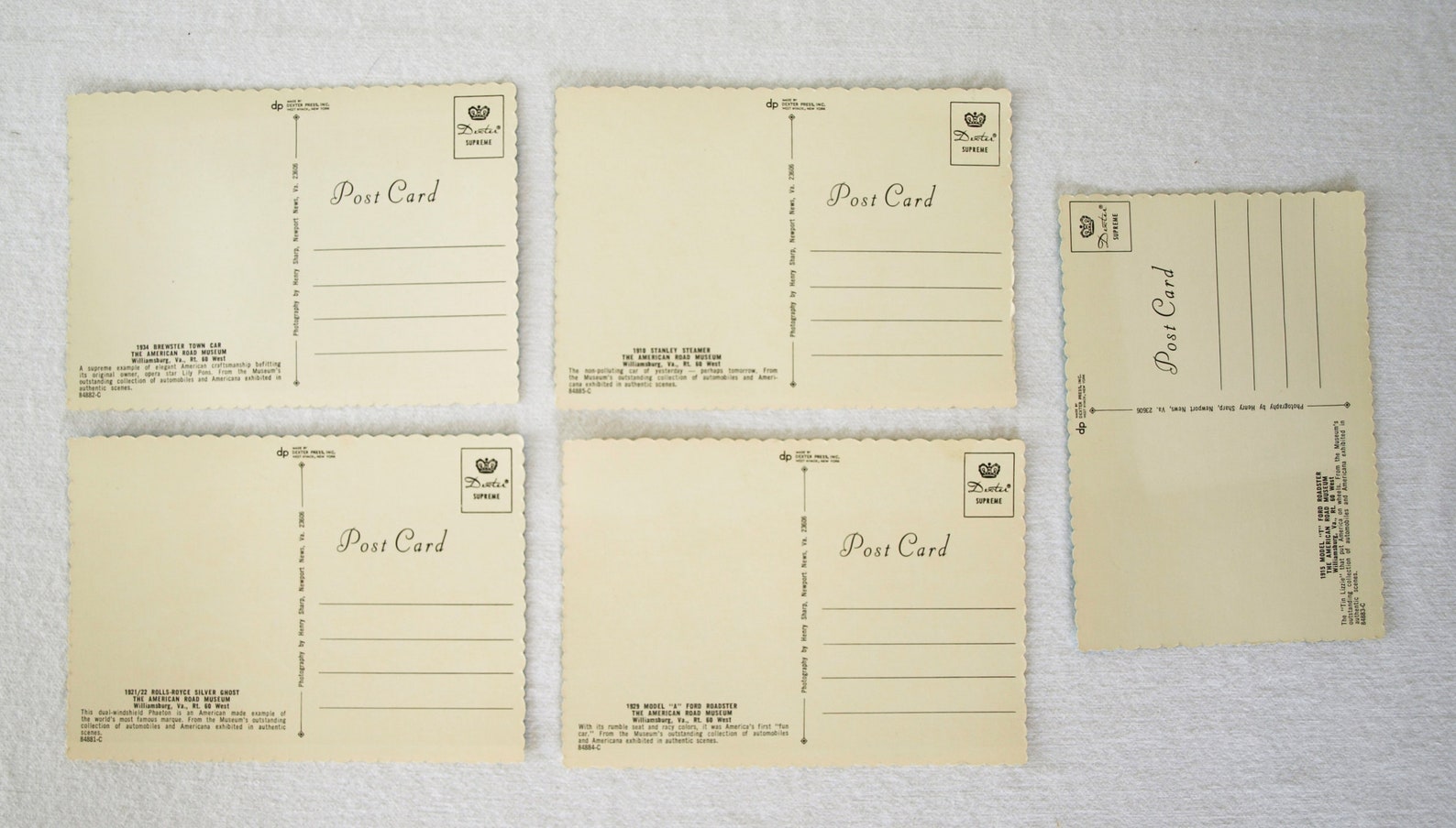 Vintage Automobile Car Postcards by Dexter Supreme Press Set | Etsy