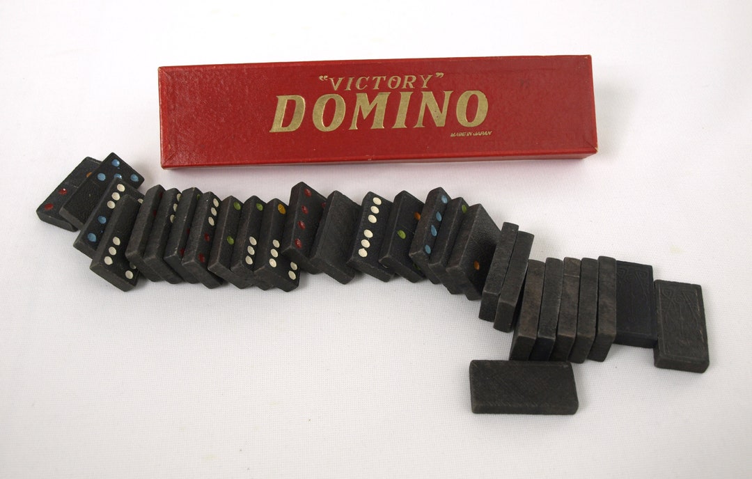 Vintage "victory" Domino Set, Made in Japan - Wooden Detail, Double Six ...