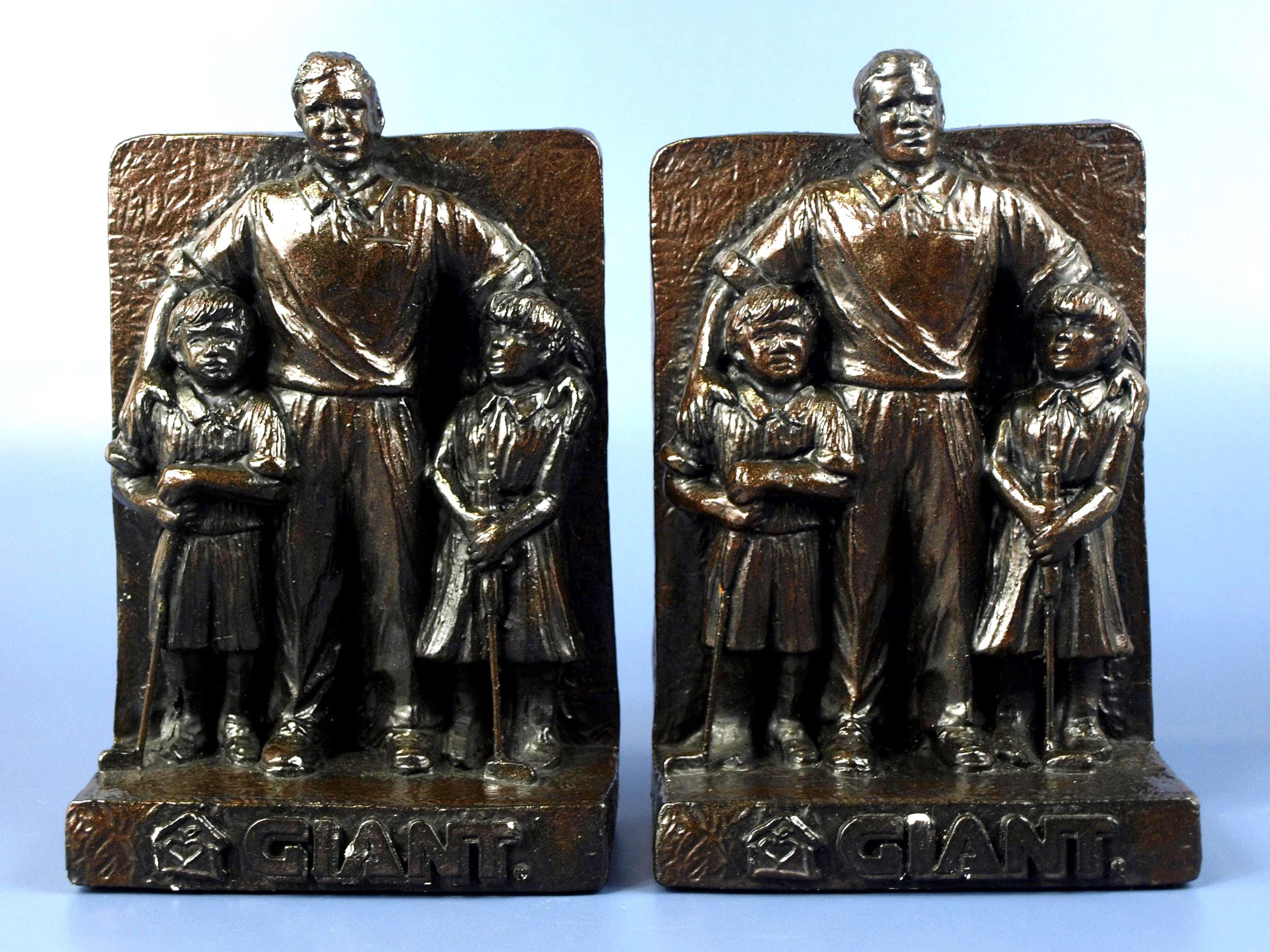 Vintage Giants Grocery Food Store Nuclear Family Bronze Finish Over ...