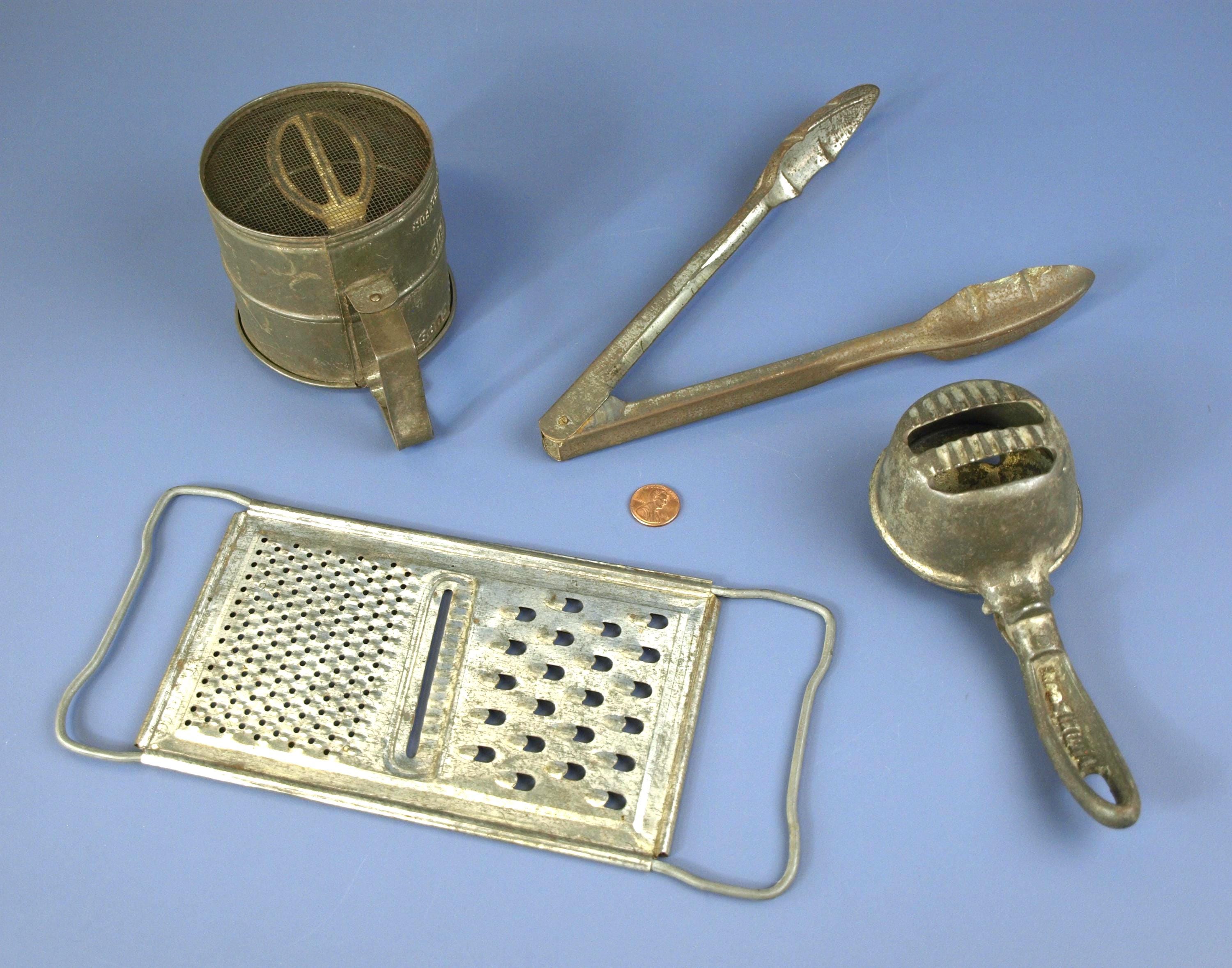 Vintage / Antique Kitchen Utensils, Circa 1920-1950's - Sifter, Ice ...