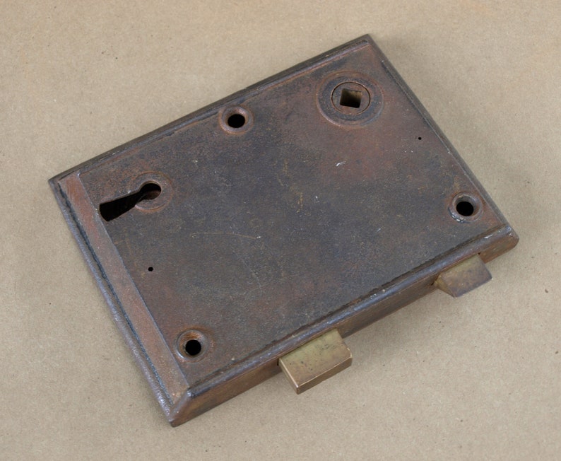 Large Antique Cast Iron Upright Vertical Rim Door Lock Set - Etsy