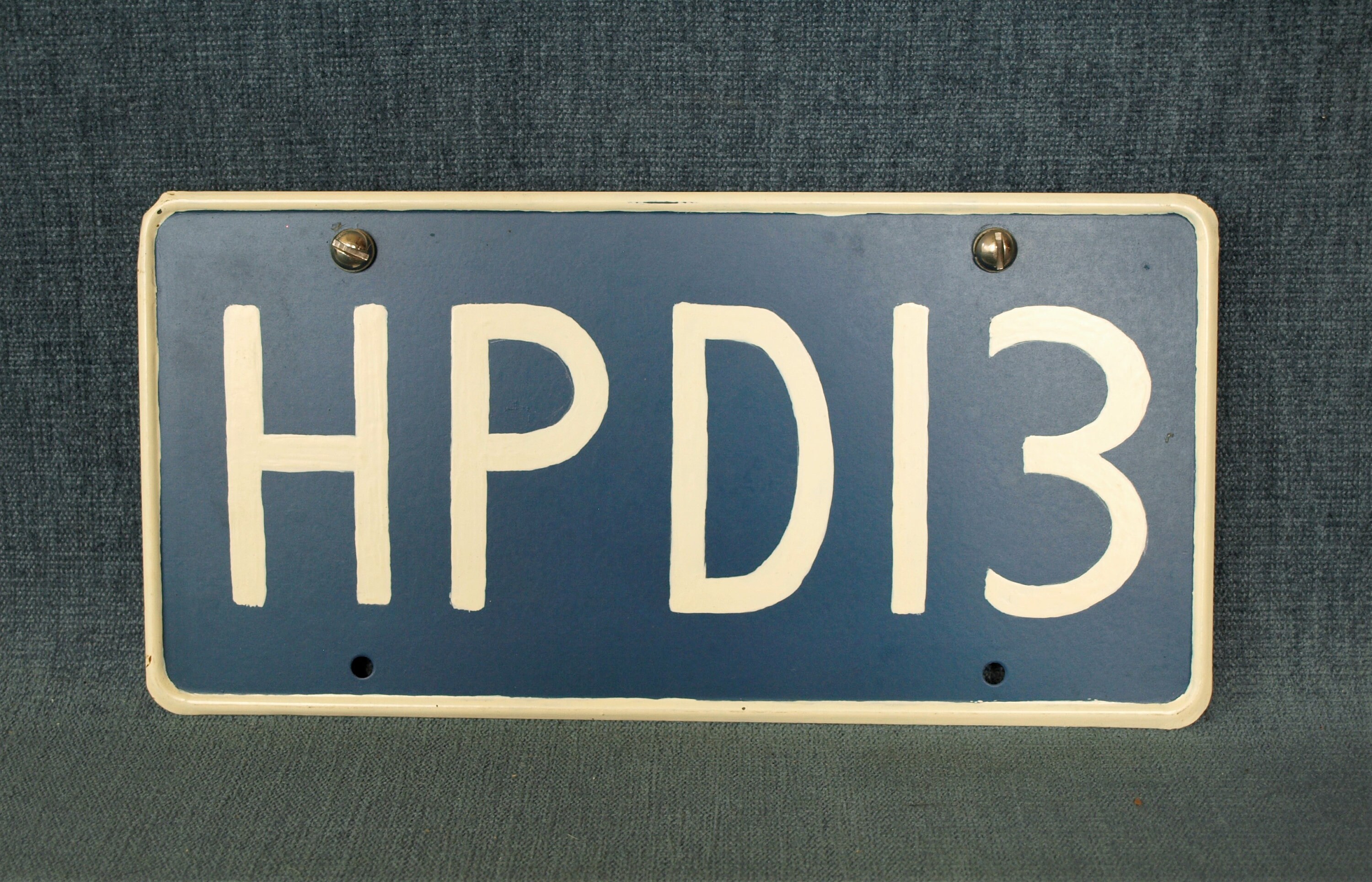 Vintage Hand Painted Steel License Plate HPD13 could stand | Etsy