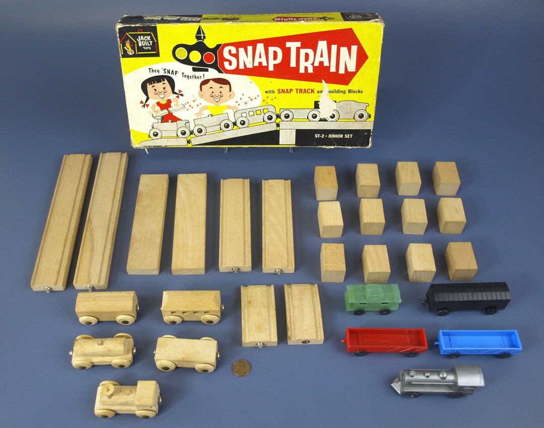 Vintage Wooden Snap Train With Snap Truck by Jack Built Toys Circa 1950 ...