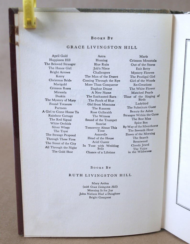 Vintage Book, "found Treasure" by Grace Livingston Hill - Grosset ...