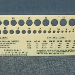 Vintage Bakelite Cystoscope Sizing Gauge With Millimeter Scale Circa ...
