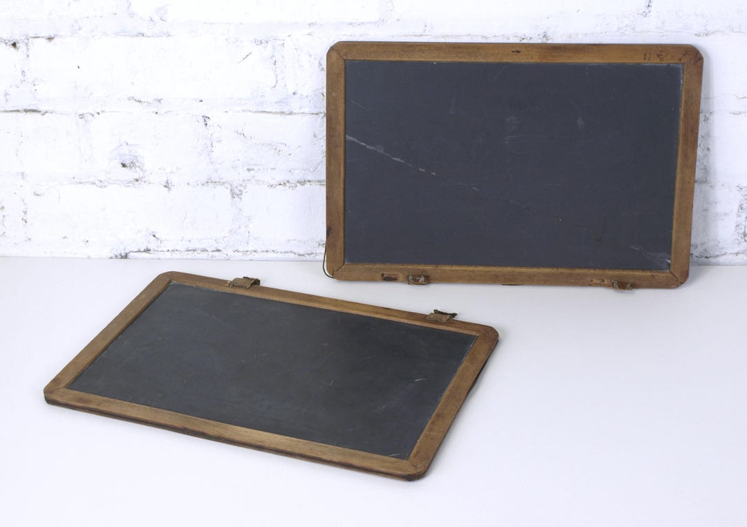 Antique Schoolhouse Student Double Sided Slates, Set of 2 Circa 1900's ...