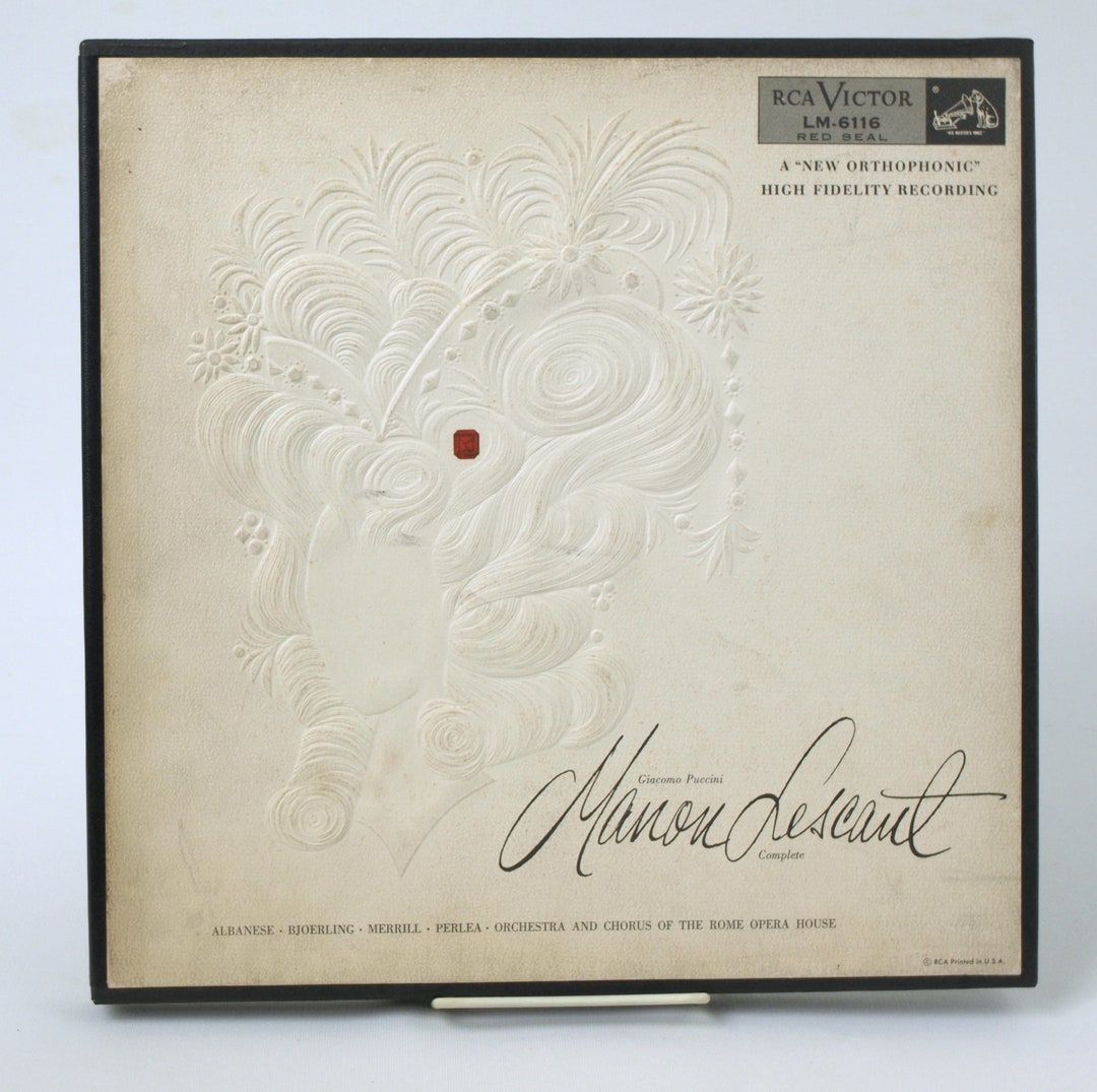 Vintage Boxed LP Set, "manon Lescant" by Puccini - Original Libretto in ...