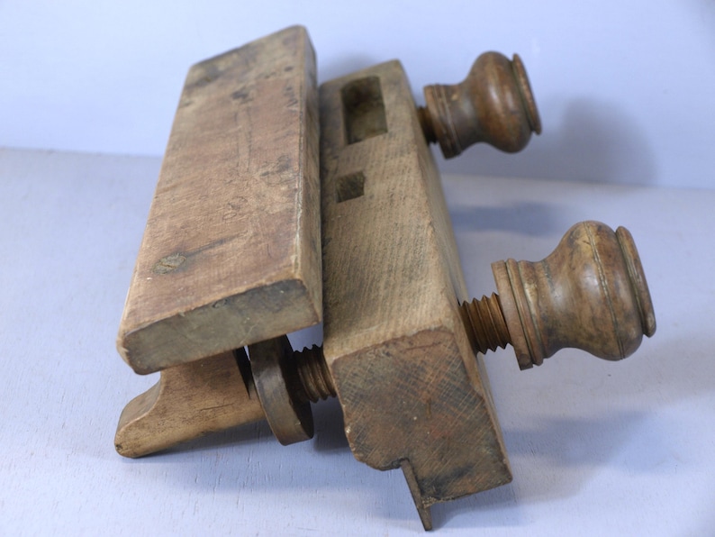 Antique Wood Hand Plough Shaping Plane With Adjustable Screw Arms ...