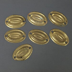 Vintage Brass Hepplewhite Drawer Pull Backplates Set of 7 Backplates ...