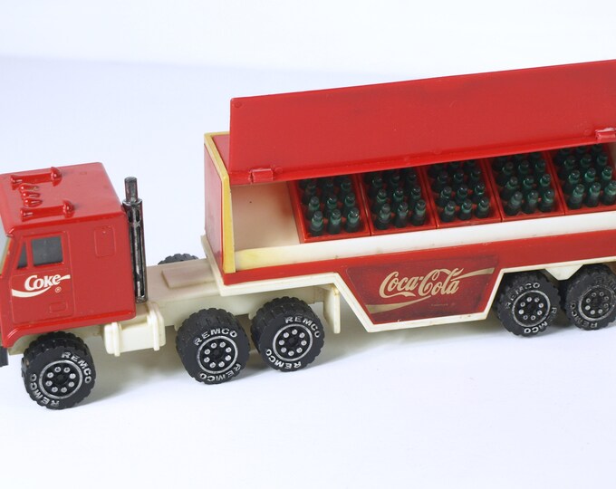 Vintage REMCO Toys Coca-cola Tractor Trailer Delivery Truck W/ 5 Cases ...