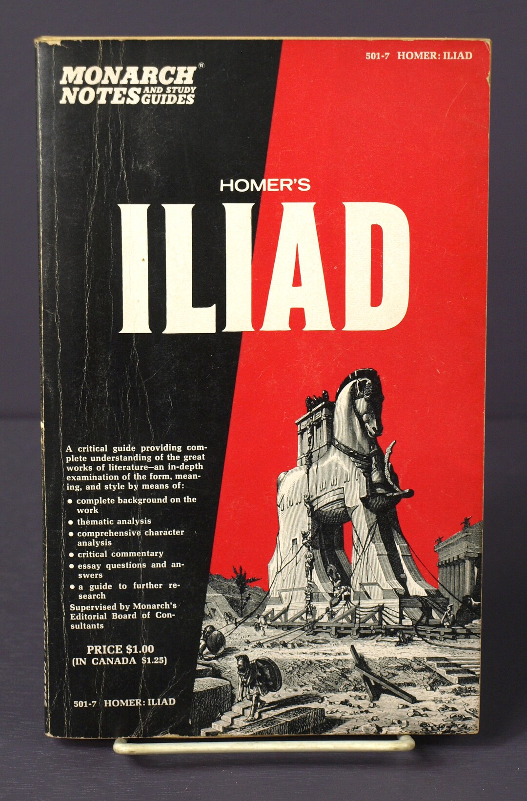Homer's Iliad Monarch Notes and Study Guides 1966 Paperback Book by ...